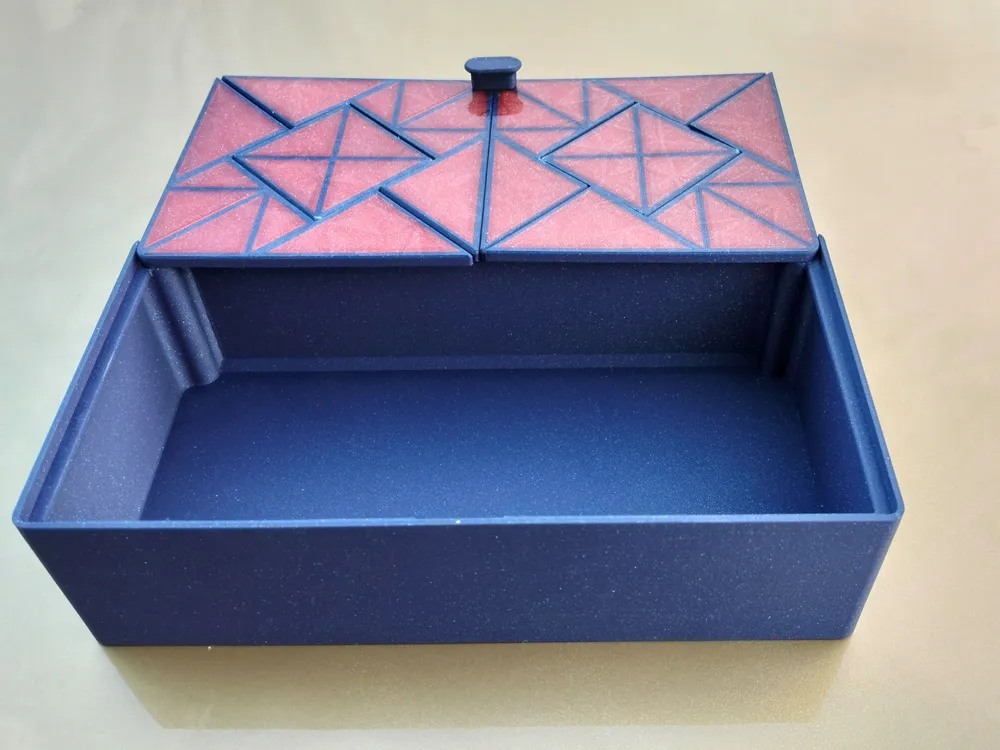 Storage Box with origami folding lids V2 - Free 3D Print Model - MakerWorld