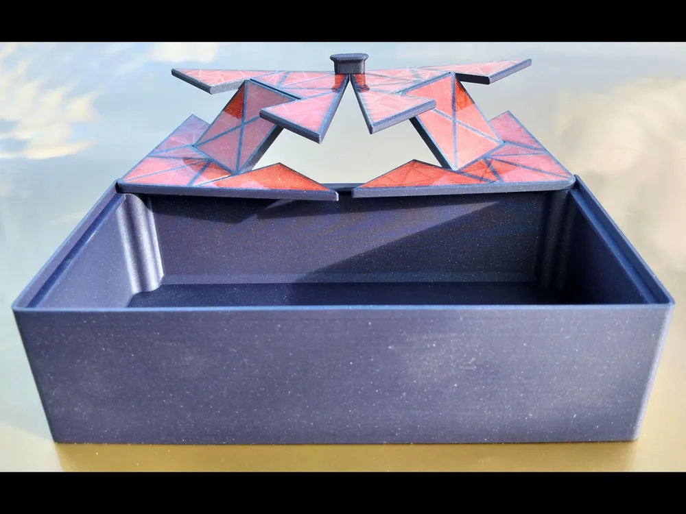 Storage Box with origami folding lids V2 - Free 3D Print Model - MakerWorld