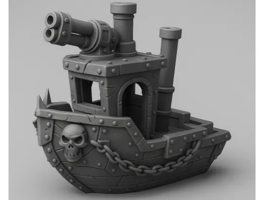 Pirate boat benchy with supports by Umberto MakerWorld: Download Free ...