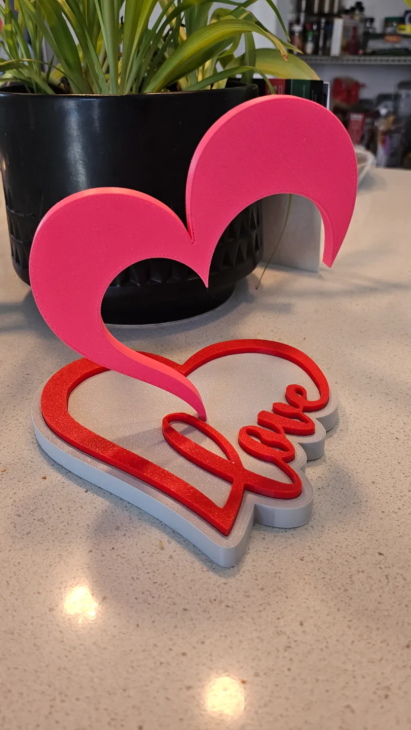 Heart Love deco 3 part no ams needed by Tommy Gun - MakerWorld