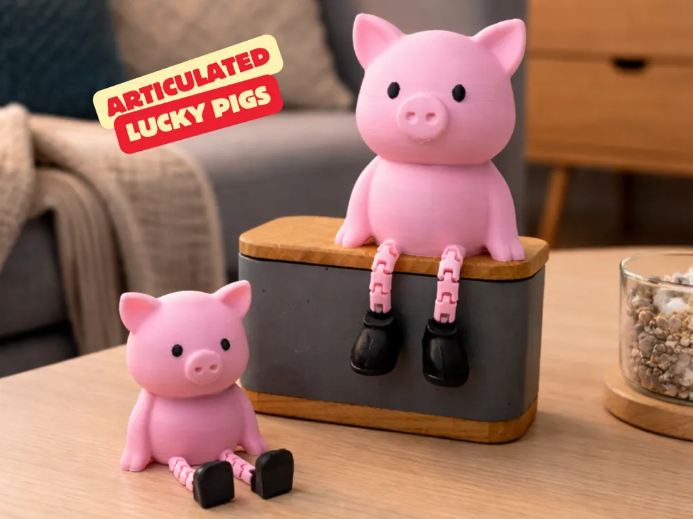 CERDOS DE LA SUERTE ARTICULADOS - IMPRESIÓN PERFECTA PARA NOCHEVIEJA ...