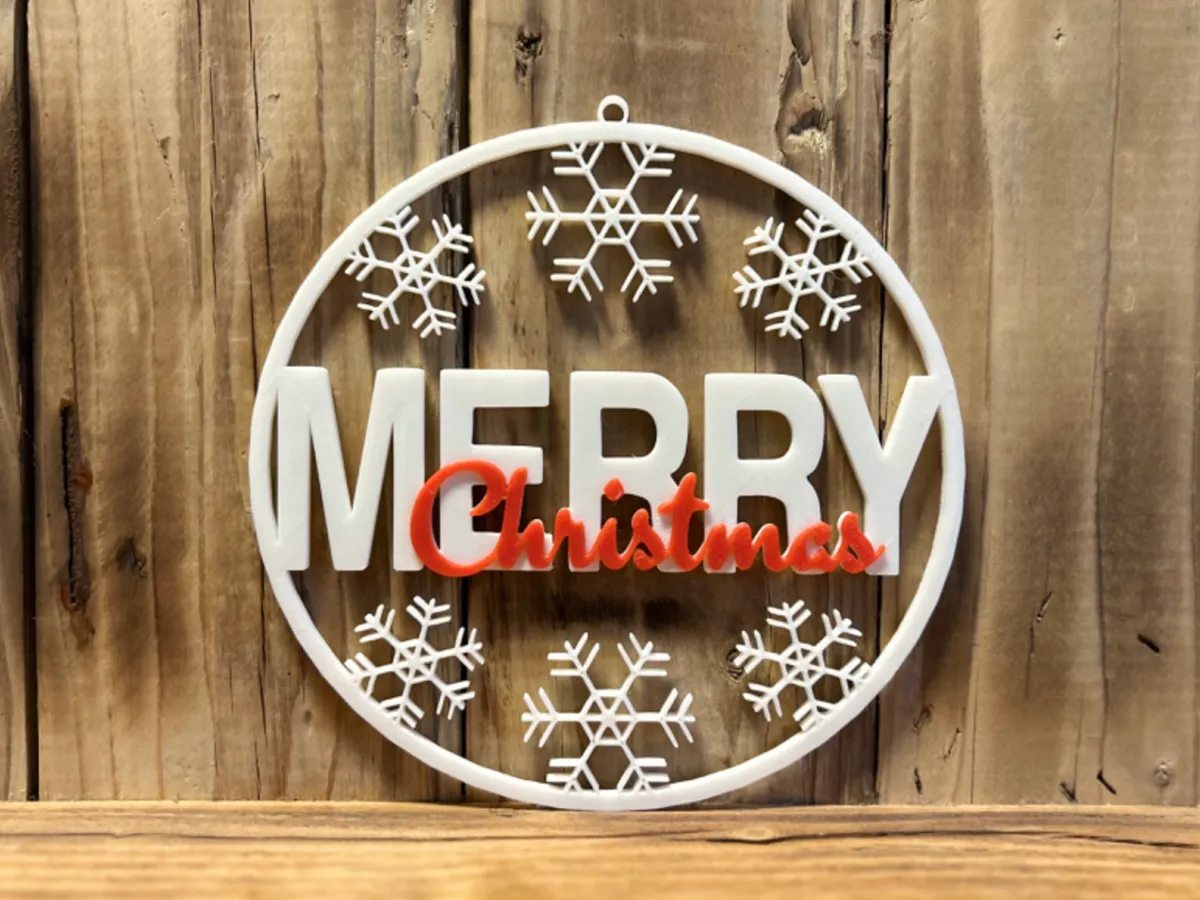 MERRY Christmas mit Ring - Free 3D Print Model - MakerWorld