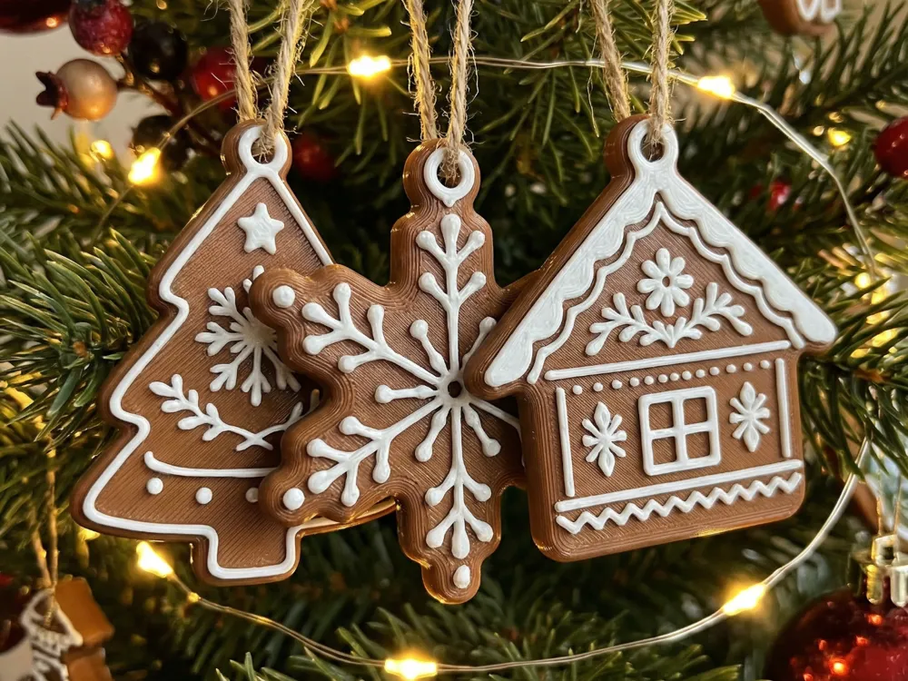 Christmas tree - gingerbread decorations - Free 3D Print Model - MakerWorld