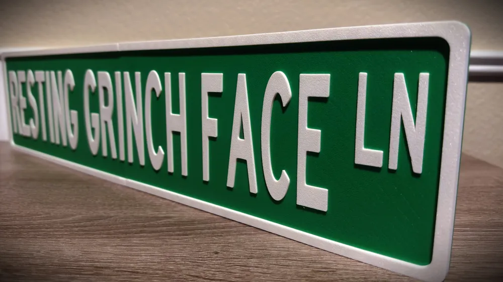 Grinch Street Sign (NO AMS) Wall Art - Free 3D Print Model - MakerWorld