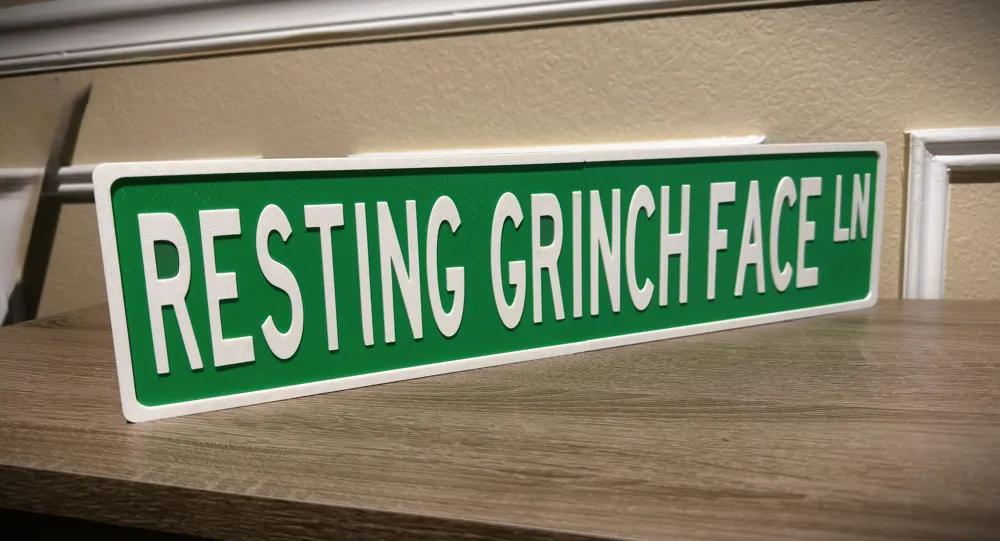Grinch Street Sign (NO AMS) Wall Art - Free 3D Print Model - MakerWorld