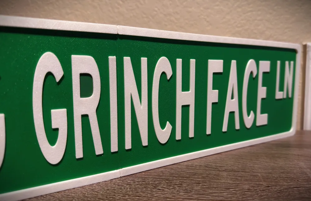 Grinch Street Sign (NO AMS) Wall Art - Free 3D Print Model - MakerWorld