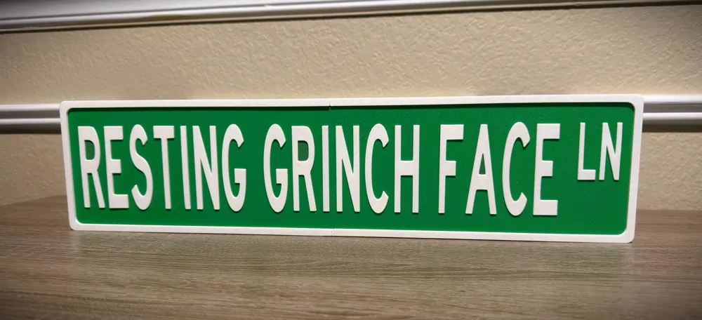 Grinch Street Sign (NO AMS) Wall Art - Free 3D Print Model - MakerWorld