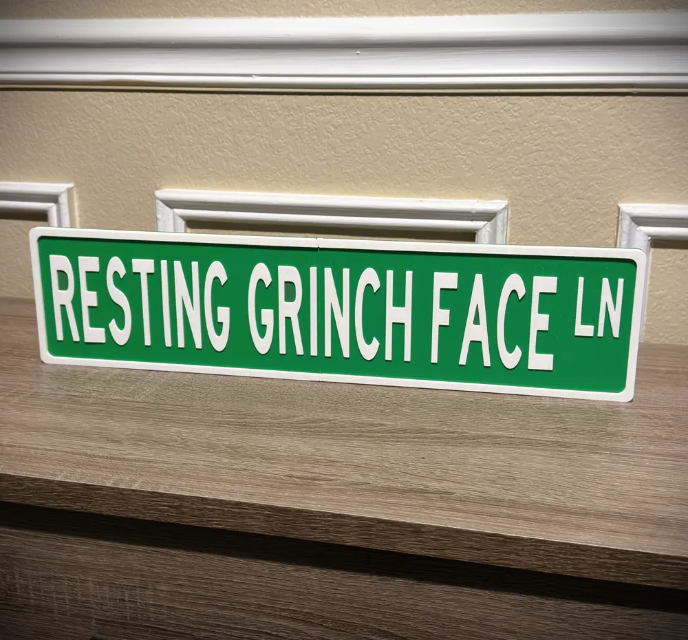 Grinch Street Sign (NO AMS) Wall Art - Free 3D Print Model - MakerWorld