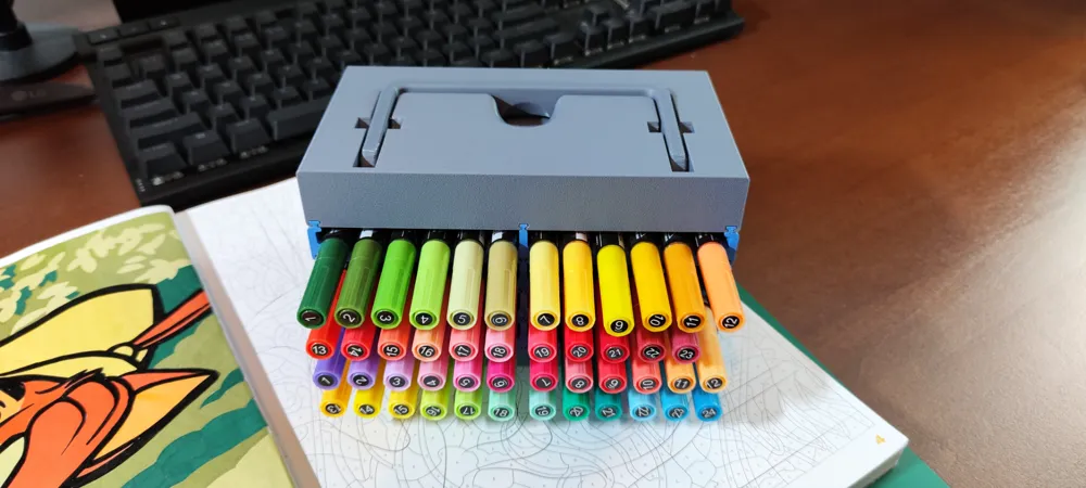 Tooli-Art Stackable Marker Pen Holder V2 by Mr.TiePie - MakerWorld
