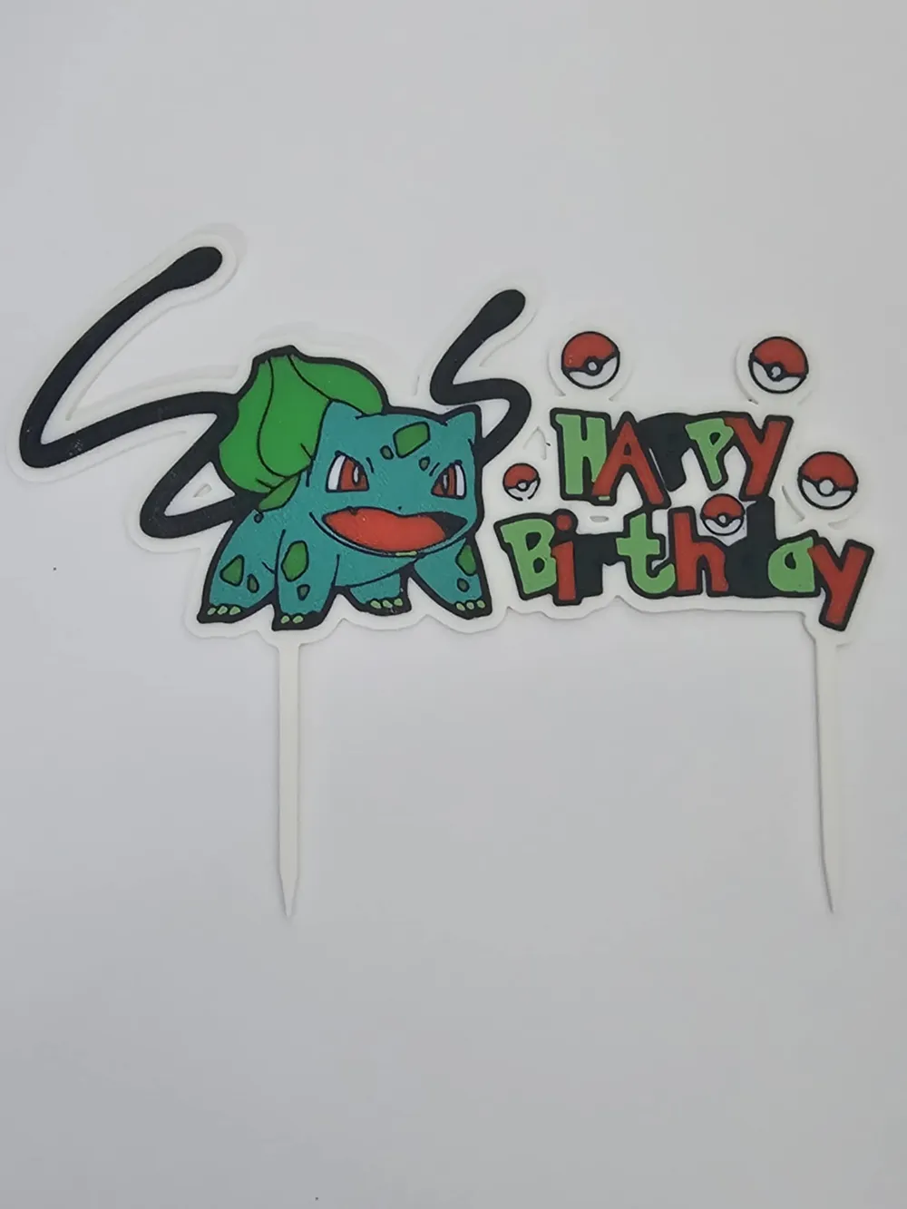 Bulbasaur happy birthday cake topper by 3dToppers MakerWorld: Download ...