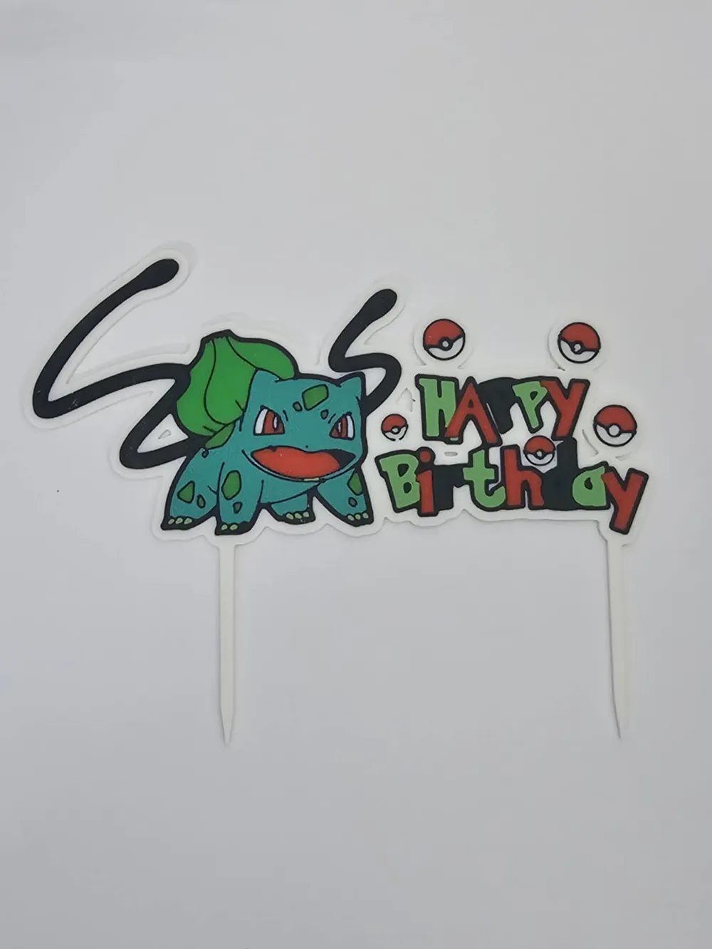 Bulbasaur happy birthday cake topper by 3dToppers MakerWorld: Download ...