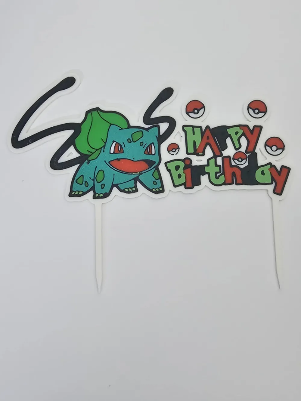 Bulbasaur happy birthday cake topper by 3dToppers MakerWorld: Download ...