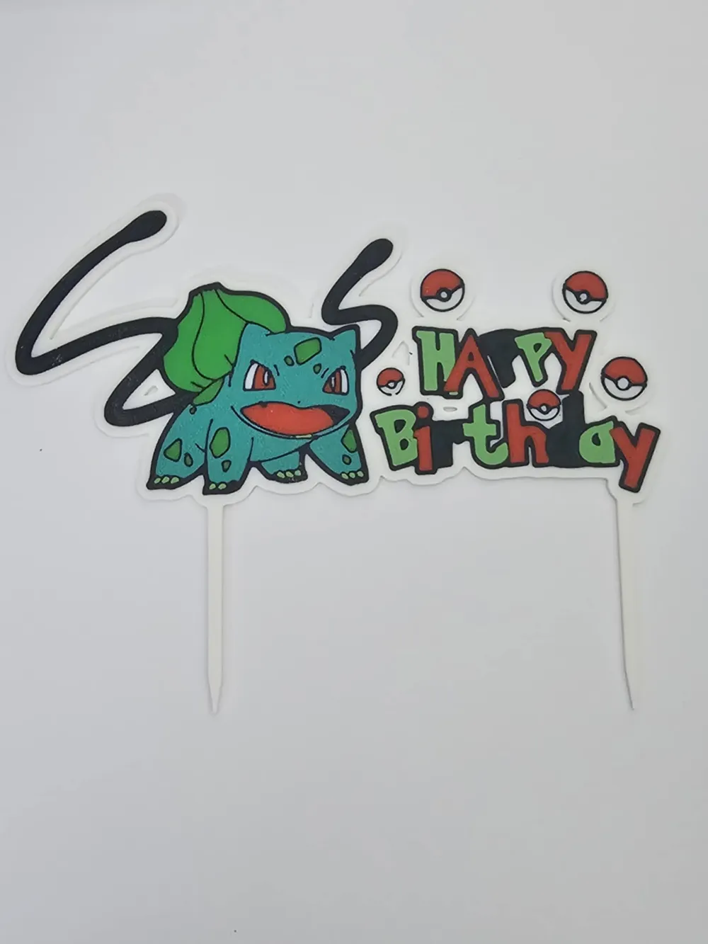 Bulbasaur happy birthday cake topper by 3dToppers MakerWorld: Download ...