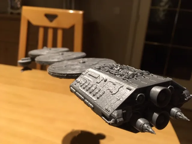 Mining (filmcan) ship from Galactica fleet by DavidB. - MakerWorld