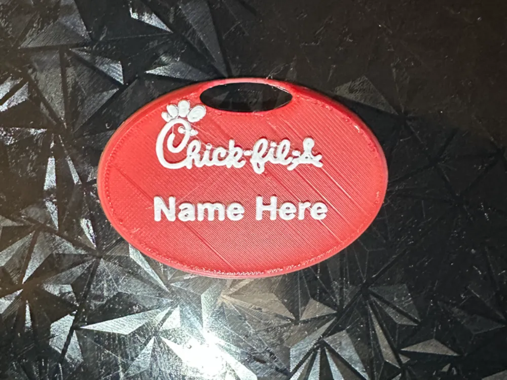 Chick-Fil A Name tag by Valner MakerWorld: Download Free 3D Models