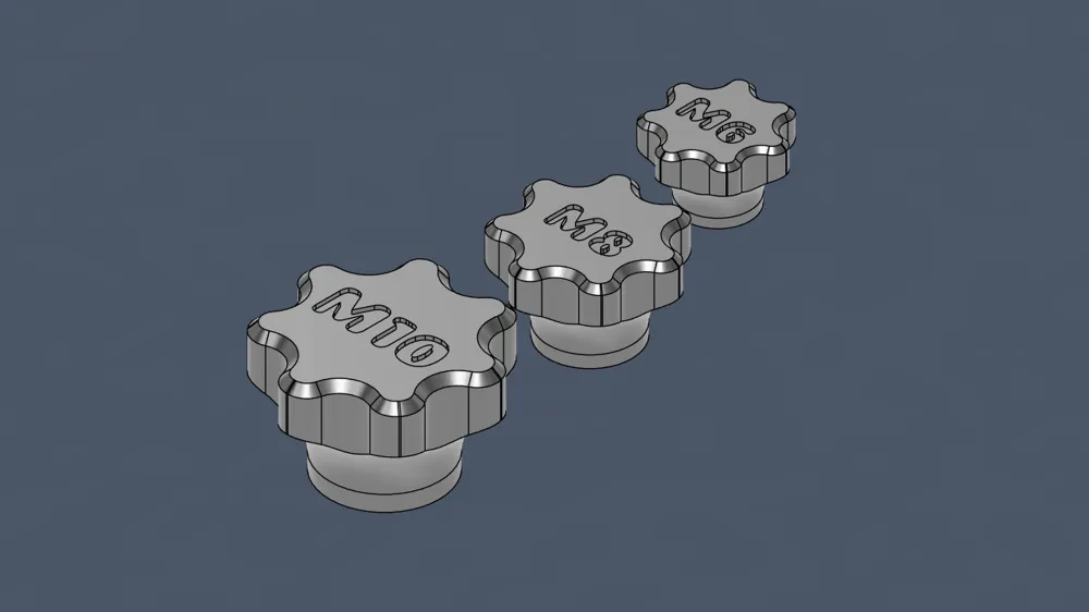 Star Shaped Hand Knobs Set M6, M8, M10 - Free 3D Print Model - MakerWorld