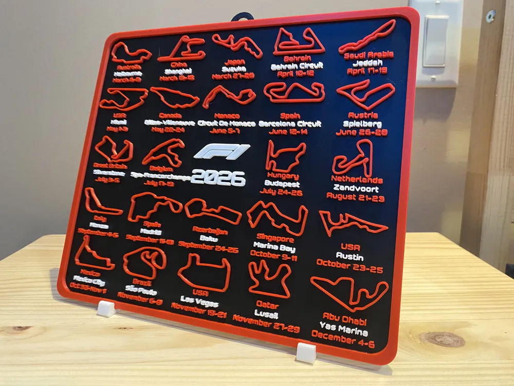 2026 F1 Calendar - Country - Venue - Date - Free 3D Print Model ...