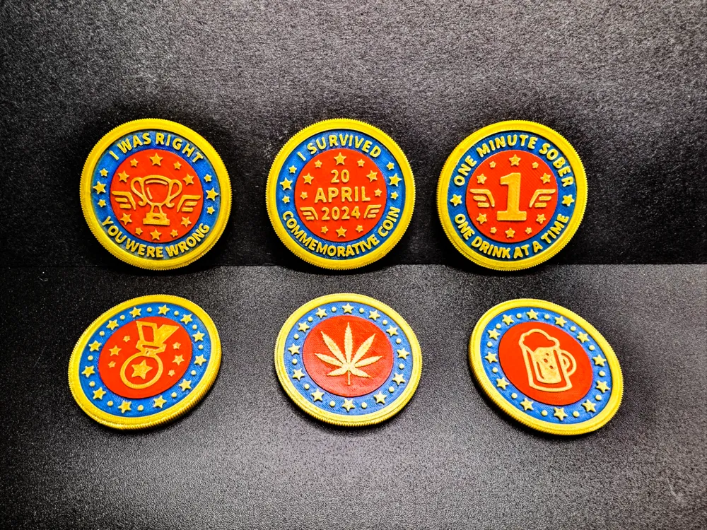 Joke Commemorative Coins (with editable templates) - Free 3D Print ...