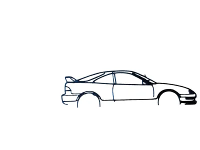 Acura Integra Type-R silhouette wall art by cruse2382 - MakerWorld