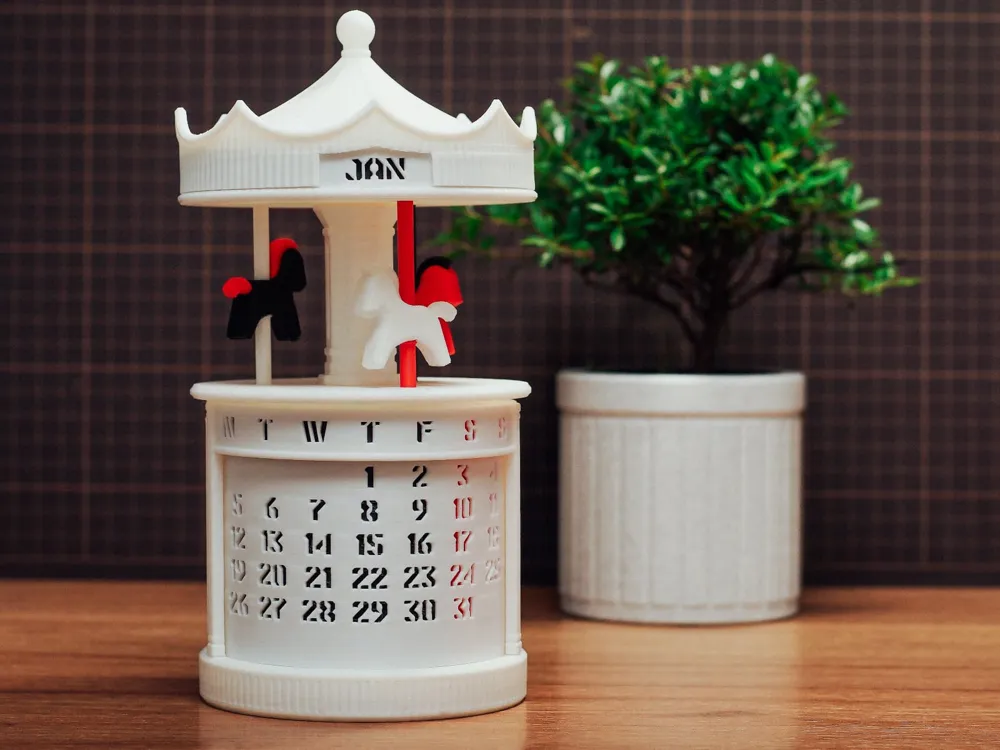 Carousel Calendar - Free 3D Print Model - MakerWorld