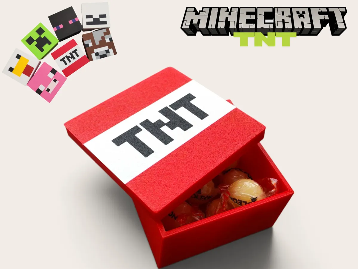 Minecraft TNT Aufbewahrungsbox – Kostenloses 3D-Druckmodell – MakerWorld