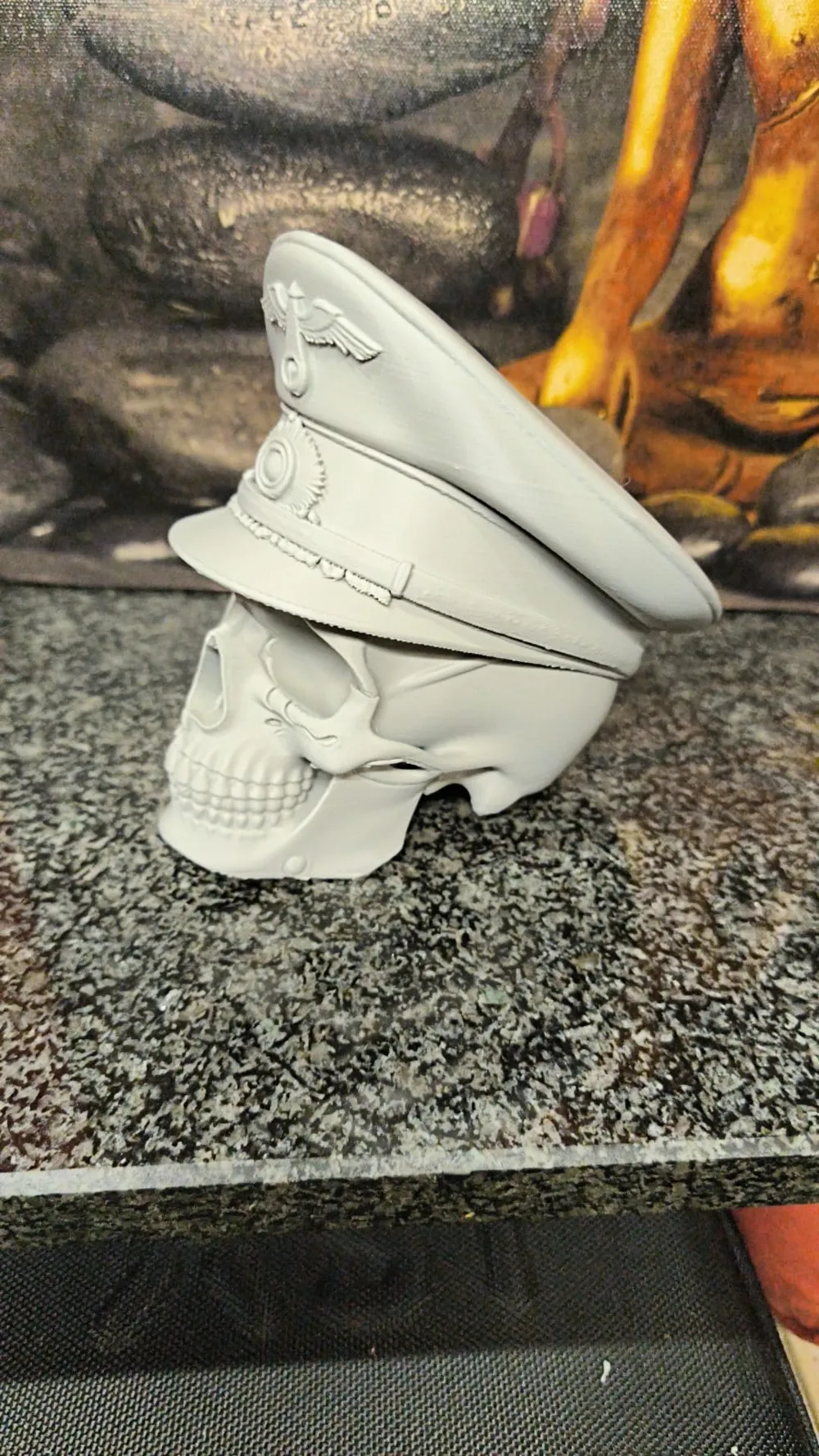 Officer Skull – WW2 Style Peaked Cap Skull - Free 3D Print Model ...
