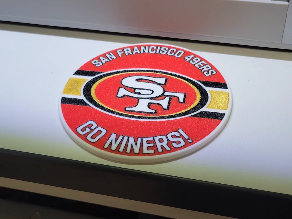 SF 49ers Coasters, 2 styles, GO NINERS by kabendesign - MakerWorld