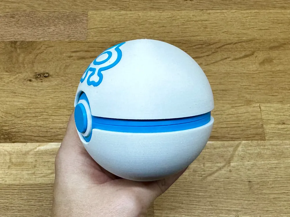 Team Aqua Ball - Pokemon - Pokeball Functional - Free 3D Print Model ...