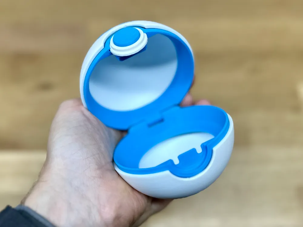 Team Aqua Ball - Pokemon - Pokeball Functional - Free 3D Print Model ...