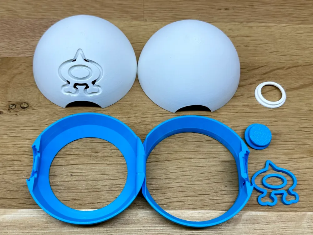 Team Aqua Ball - Pokemon - Pokeball Functional - Free 3D Print Model ...