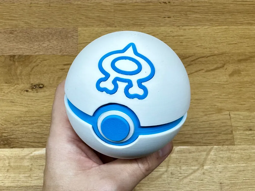 Team Aqua Ball - Pokemon - Pokeball Functional - Free 3D Print Model ...