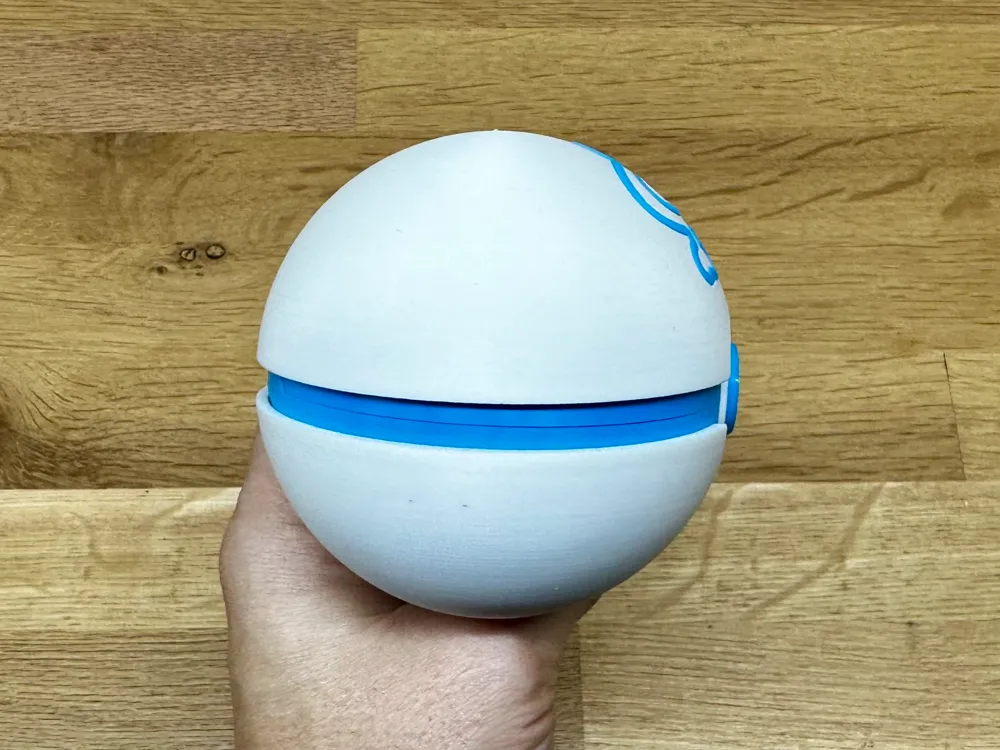 Team Aqua Ball - Pokemon - Pokeball Functional - Free 3D Print Model ...