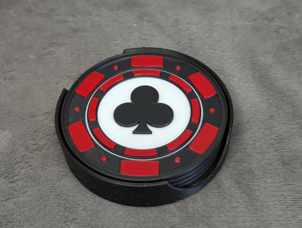 Poker Chip Stackable Coaster Set by DelPrints - MakerWorld