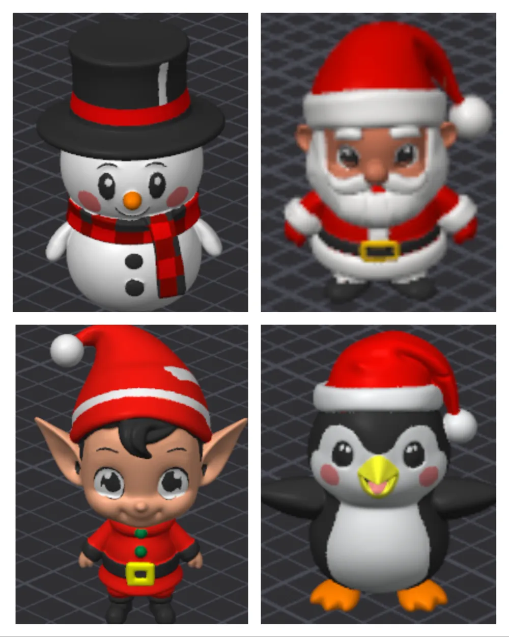 Cartoon Christmas Character Pack #1 - Cute Figures by MintyPrinty ...