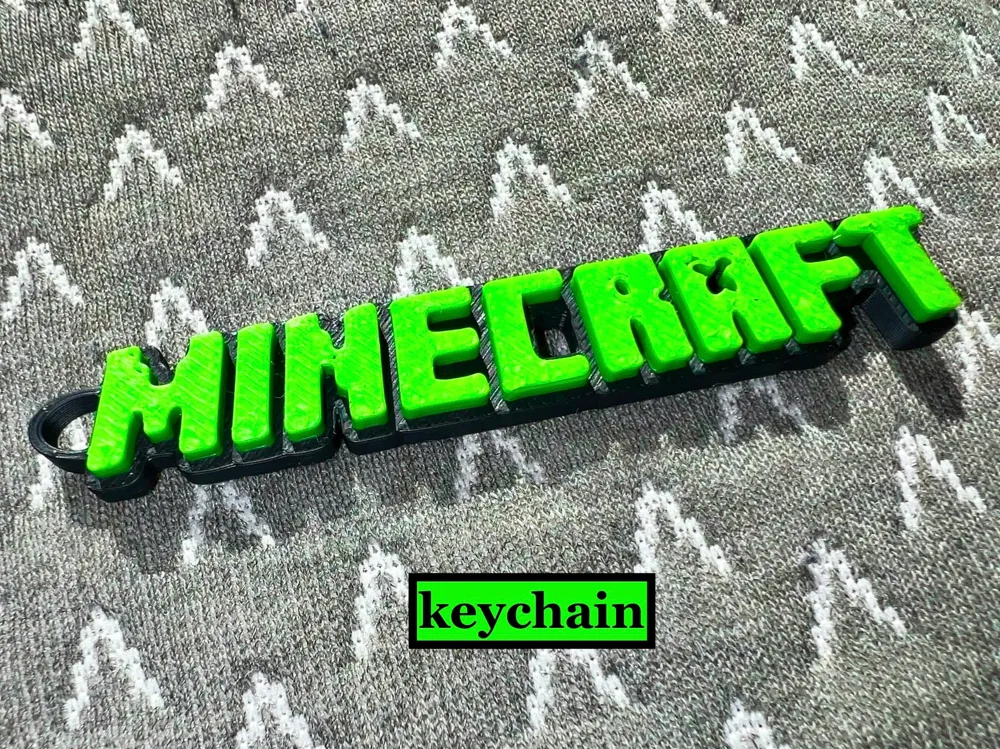 Minecraft keychain logo by meetoo333 MakerWorld: Download Free 3D Models
