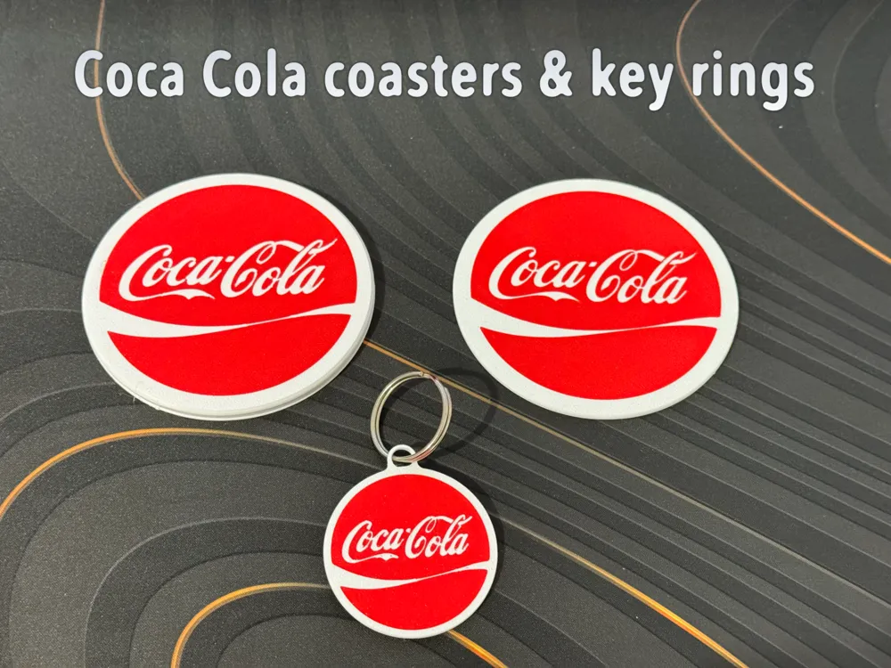 Coca Cola coasters & key rings by sgenos - MakerWorld