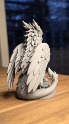 Gryphon Guardian on Rock Base Figurine - Free 3D Print Model - MakerWorld