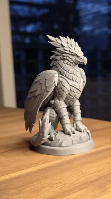 Gryphon Guardian on Rock Base Figurine - Free 3D Print Model - MakerWorld