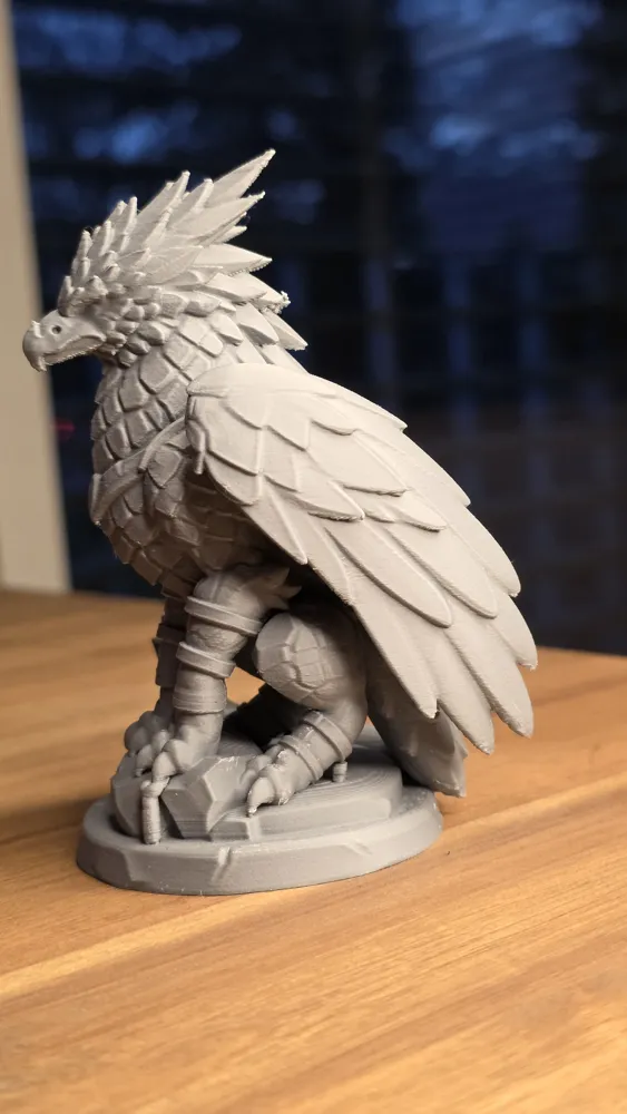 Gryphon Guardian on Rock Base Figurine - Free 3D Print Model - MakerWorld
