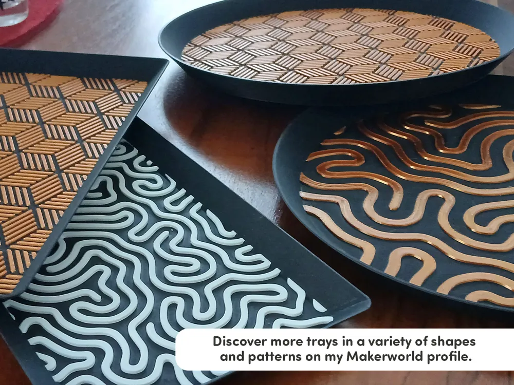 Decor Tray Rectangle with Modern Pattern by STL Loot Factory - MakerWorld