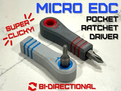 Micro EDC Pocket Ratchet Driver - Print In Place - Free 3D Print Model ...