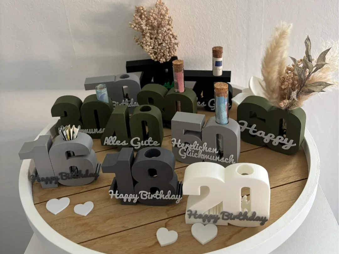 Money Gift Numbers–Birthday /Anniversary Gift Idea - Free 3D Print ...