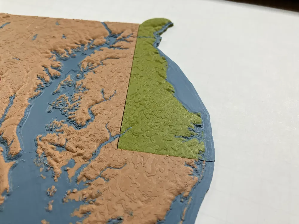 Delaware, USA (DE) Linear Topographic Map by ansonl - MakerWorld