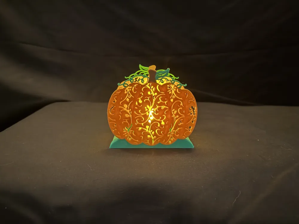 Fall Filigree Pumpkin Tealight Lantern by The Playful 3D Print Company MakerWorld: Download Free ...