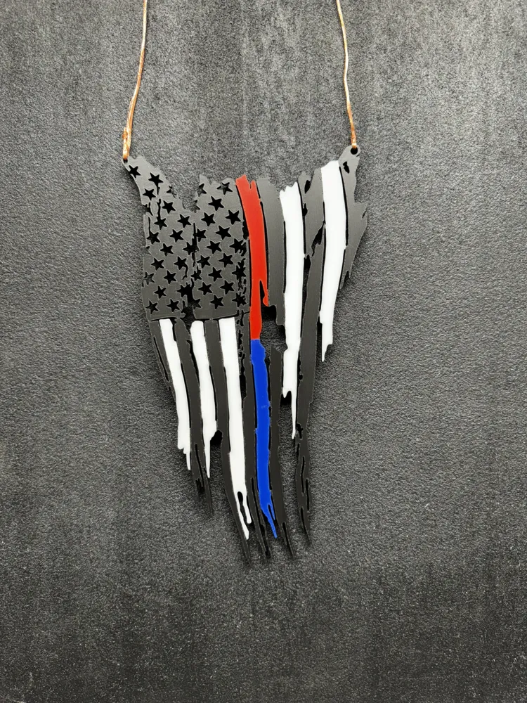Tattered American Flag - Vertical Display - Free 3D Print Model ...