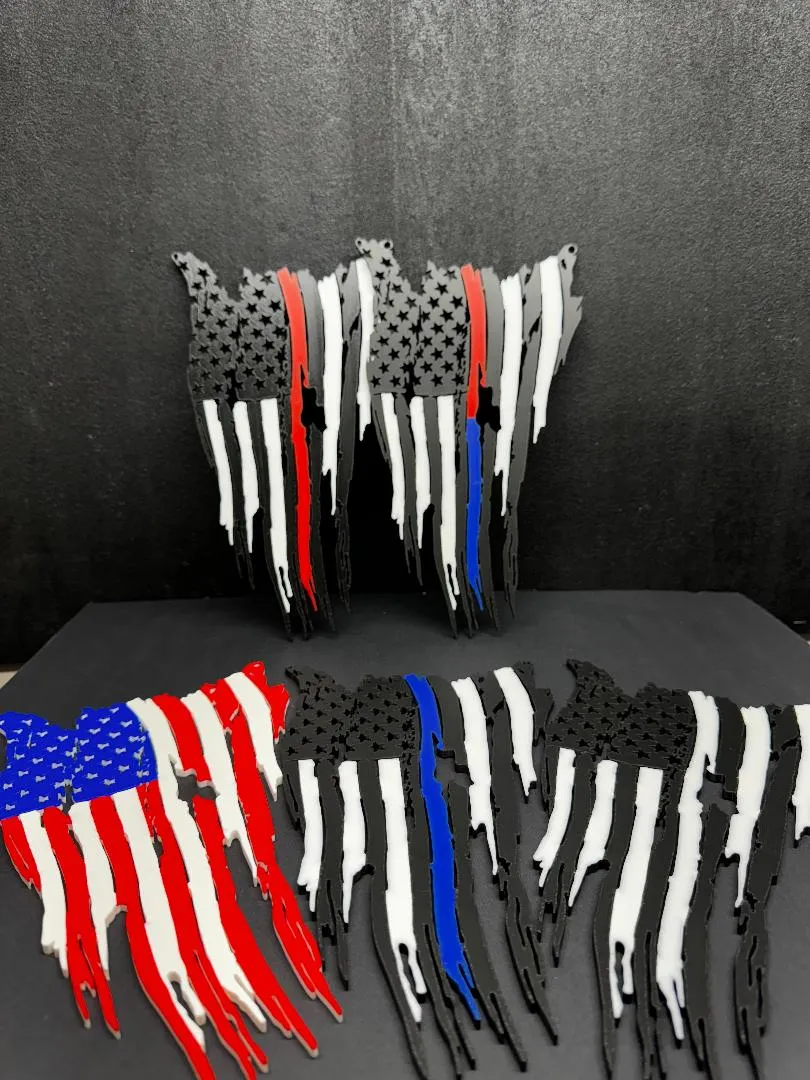 Tattered American Flag - Vertical Display - Free 3D Print Model ...