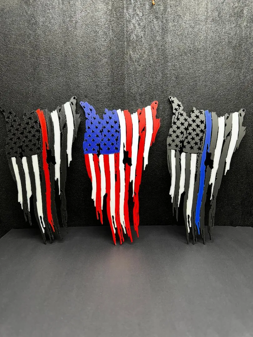 Tattered American Flag - Vertical Display - Free 3D Print Model ...
