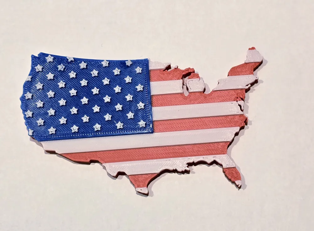 USA Flag (Main Island) - Free 3D Print Model - MakerWorld