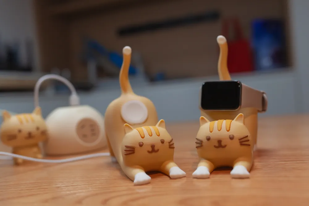 Cat Watch Charger Stand - Free 3D Print Model - MakerWorld
