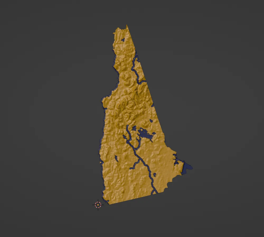 New Hampshire, USA (NH) Linear Topographic Map by ansonl - MakerWorld